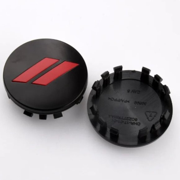 SRT | Accessories | New 63mm 4 Pcs Black Red Srt Wheel Center Caps ...